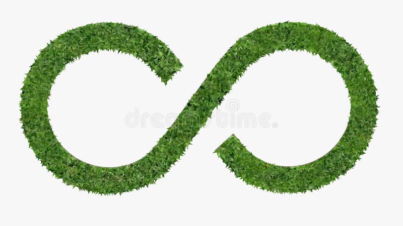 Green Leaf Infinity Symbol on White Background,Environmental ...