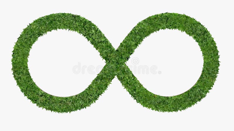 Green Leaf Infinity Symbol on White Background,Environmental ...
