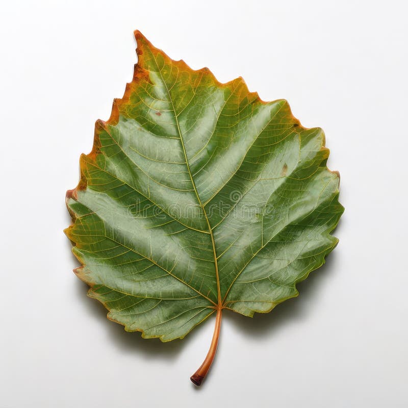 Green Leaf Isolated on White Surface Stock Illustration - Illustration ...