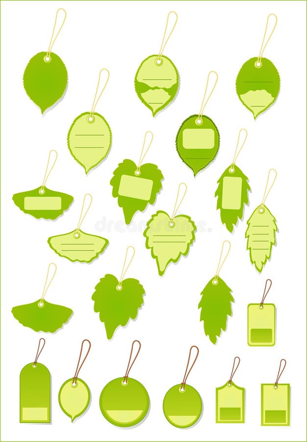 Green leaf label tag stock vector. Illustration of cost - 40332866