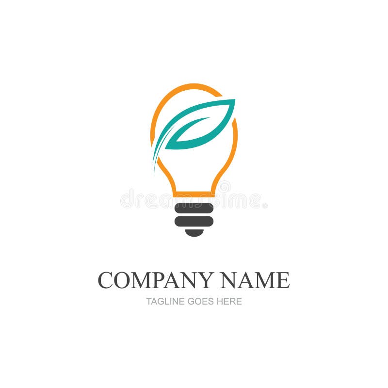 Green Leaf and Light Logo Illustration Design Stock Vector ...