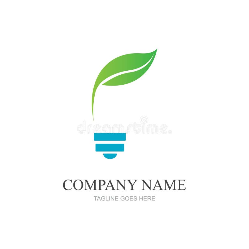 Green Leaf and Light Logo Illustration Design Stock Vector ...