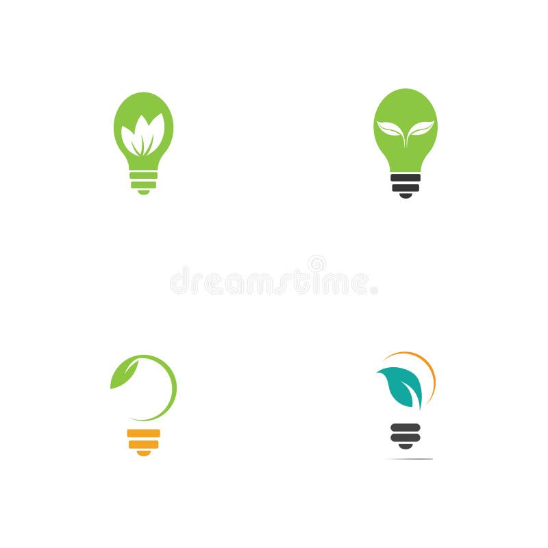 Green Leaf and Light Logo Illustration Design Stock Vector ...