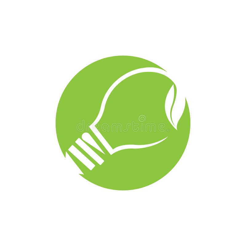 Green Leaf and Light Logo Illustration Design Stock Vector ...