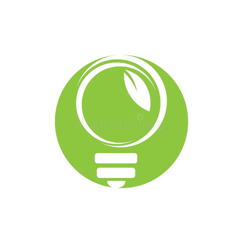 Green Leaf and Light Logo Illustration Design Stock Vector ...