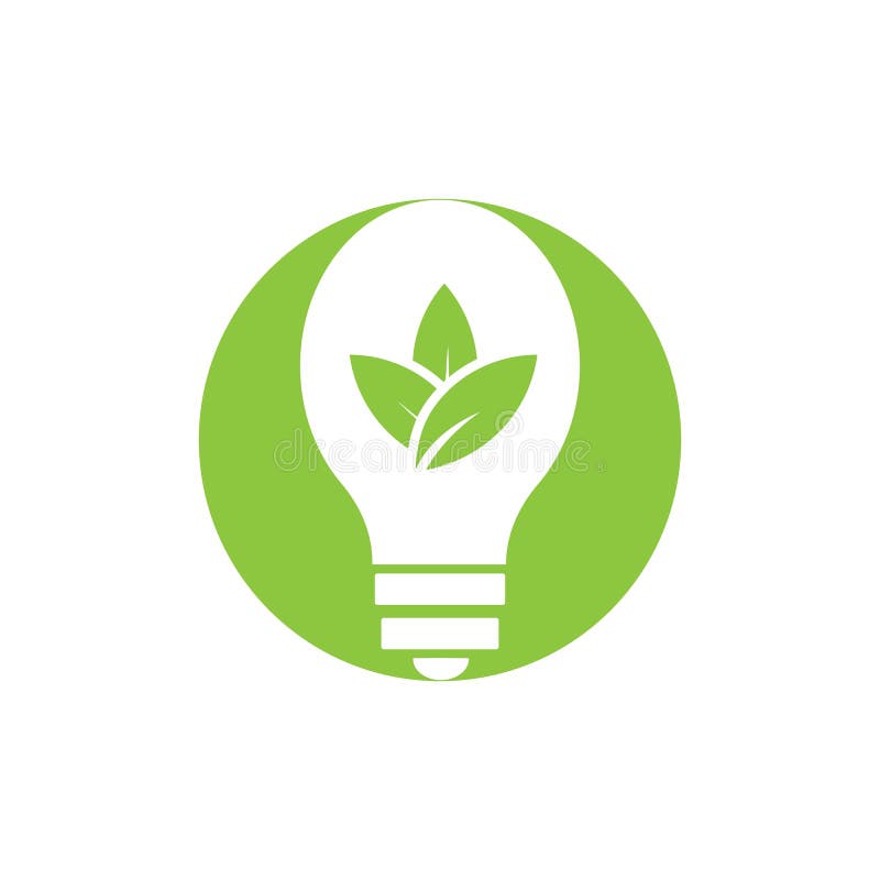 Green Leaf and Light Logo Illustration Design Stock Vector ...