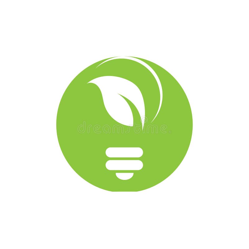 Green Leaf and Light Logo Illustration Design Stock Vector ...