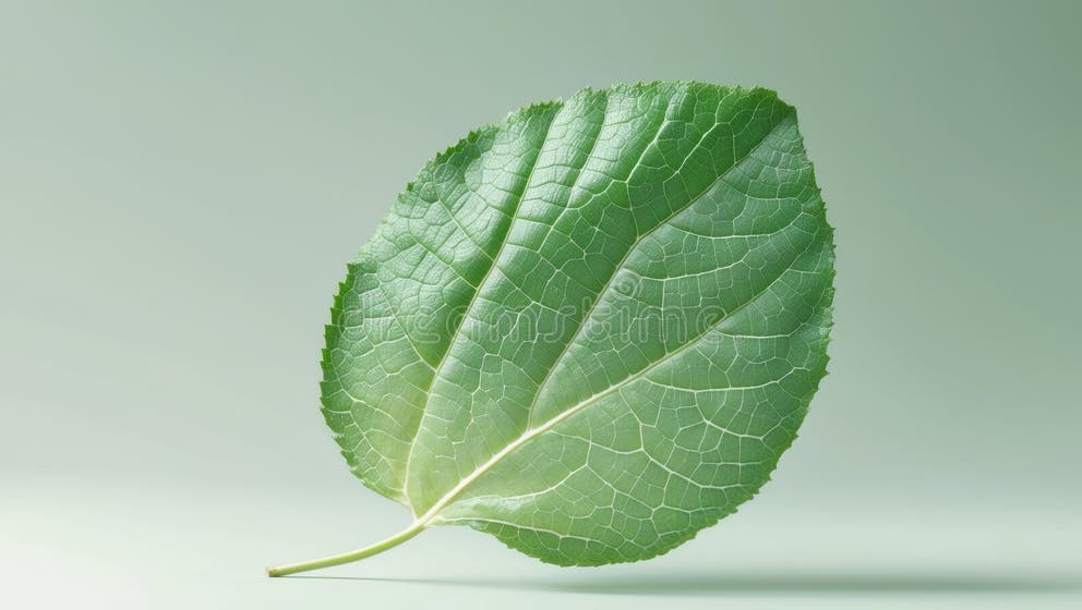Green Leaf with a Lot of Cracks and Ridges. Stock Image - Image of four ...