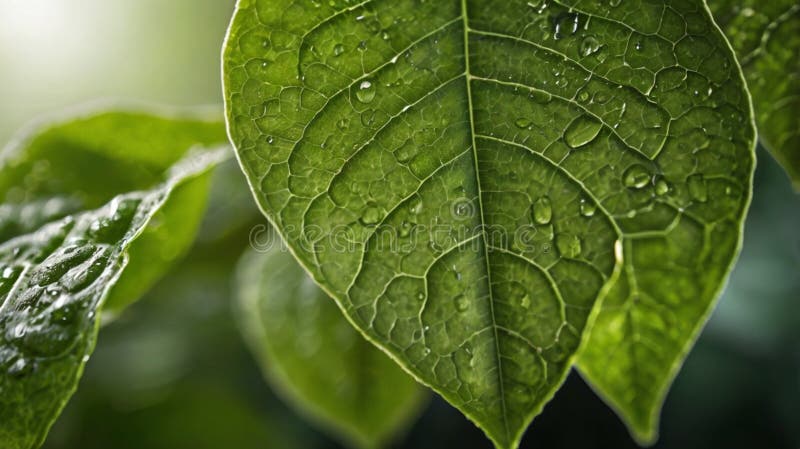 Green Leaf Macro. Macro of a Green Healthy Leaf. Stock Illustration ...
