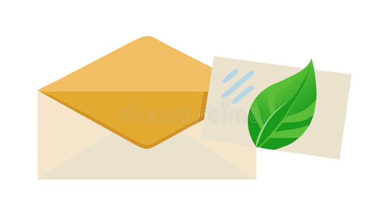 Green Leaf Mail, Sustainable and Nature-Friendly Communication, Vector Design Generative AI ...