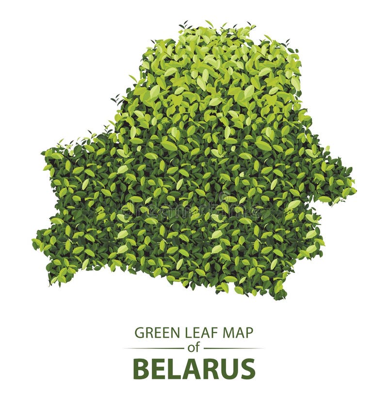 Green Leaf Map of Belarus Vector Illustration of a Forest is Concept ...