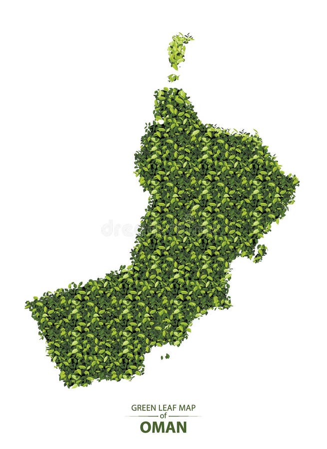 Green Map Of Oman With Outline Vector Design Template. Editable Stroke ...