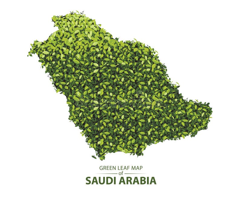 Green Leaf Map of Saudi Arabia Stock Vector - Illustration of economic ...