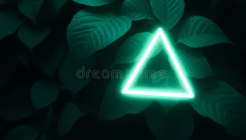 Green Leaf with a Neon Green Triangle on it Stock Image - Image of ...