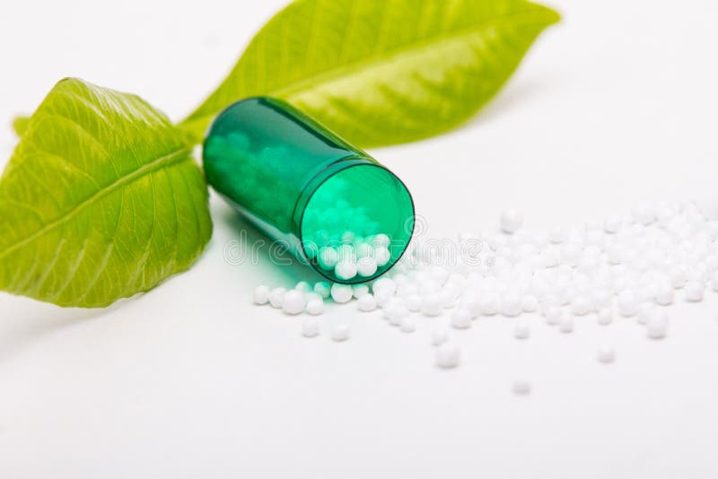 Green Leaf and Open Capsule Stock Photo - Image of healthcare, pill ...