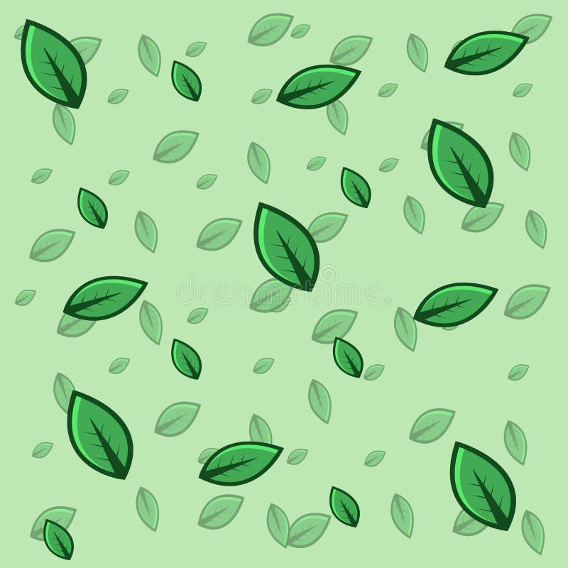 Green Leaf Pattern Background Vector. Stock Vector - Illustration of ...