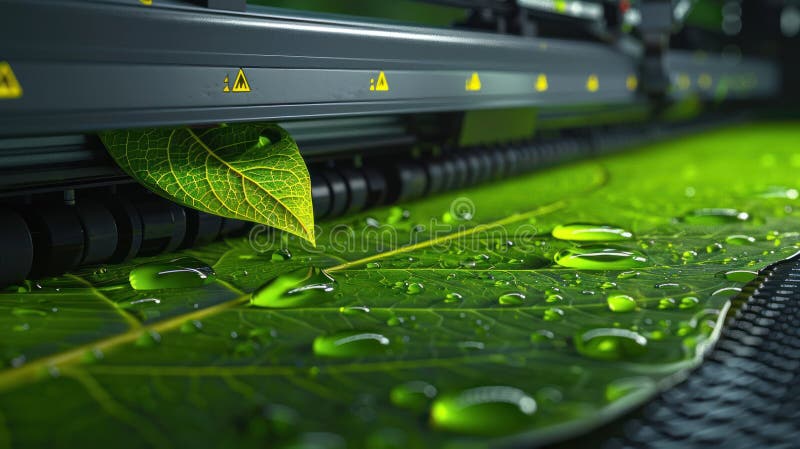 Green Leaf Pattern Printed by Large Format Printer Stock Illustration ...