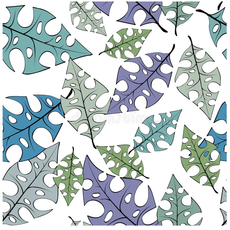 Green Leaf Pattern Texture Abstract Background. Green Tropical Leaves ...