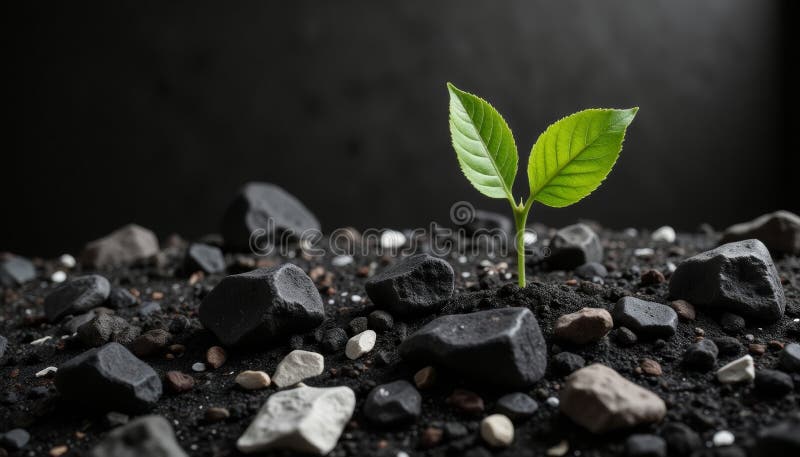 Green Leaf in Polluted Setting, Resilience and Hope Stock Photo - Image ...