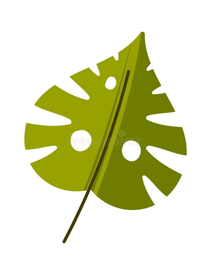 Green Leaf Prehistoric Fossil Element Stock Illustration - Illustration ...