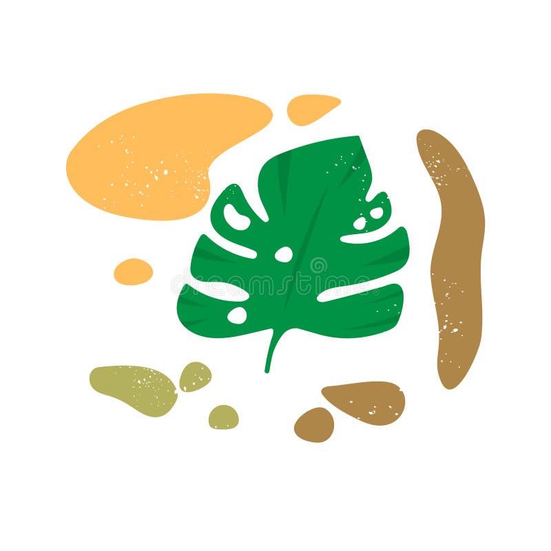 Green Leaf Print Design in Abstraction. Stock Vector - Illustration of ...