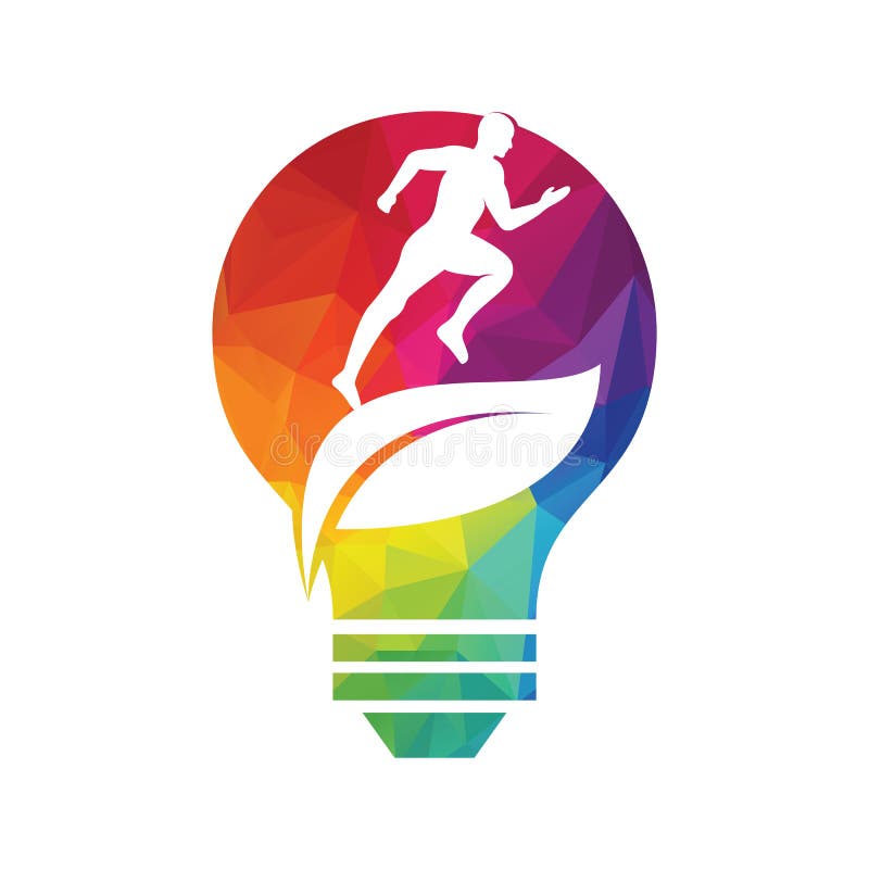 Green Leaf Runner Logo Concept Design. Stock Vector - Illustration of ...