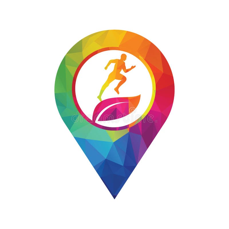 Green Leaf Runner Logo Concept Design. Stock Vector - Illustration of ...