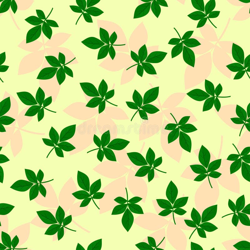 Green Leaf Seamless Pattern Stock Illustration - Illustration of ...