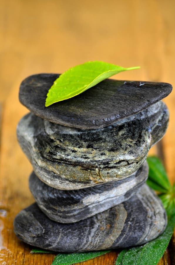 Green leaf Stone stock photo. Image of buddha, flowers - 41114444