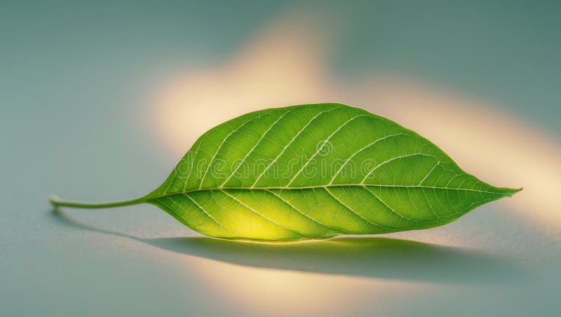 A Green Leaf with the Sun Shining through it. Stock Illustration ...