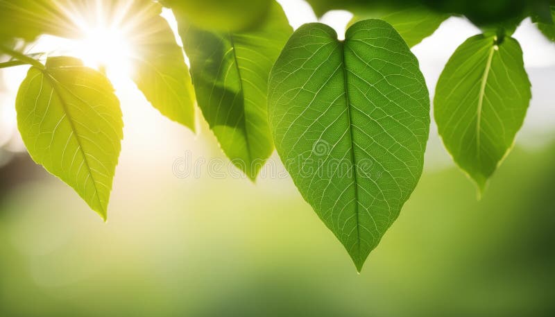 A Green Leaf with Sunlight Shining through it Stock Illustration ...