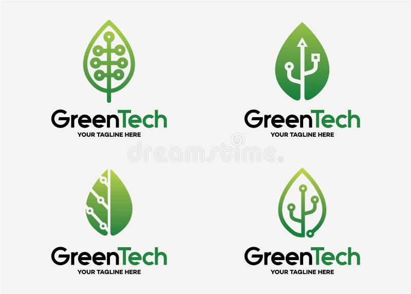 Leaf Tech Logo Vector Template Stock Illustration - Illustration of ...