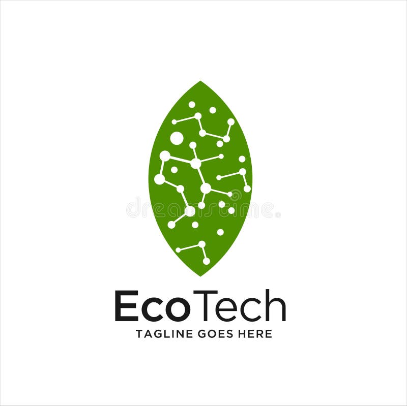 Green Leaf Technology Logo Design, Eco Tech Logo Template Design Vector ...