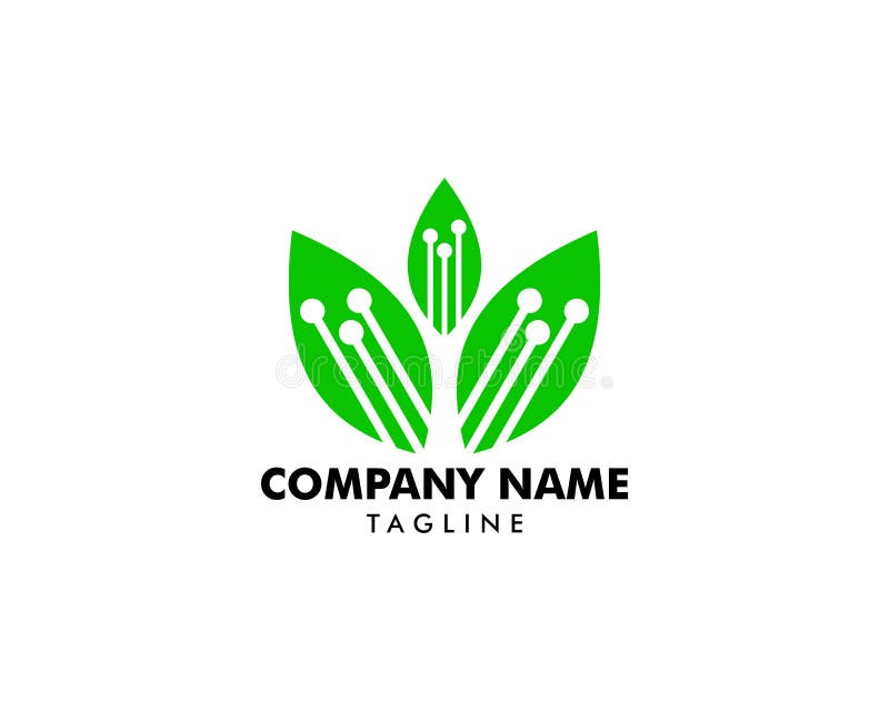 Green Leaf Technology Logo Design Stock Vector - Illustration of logotype, mobile: 152486962