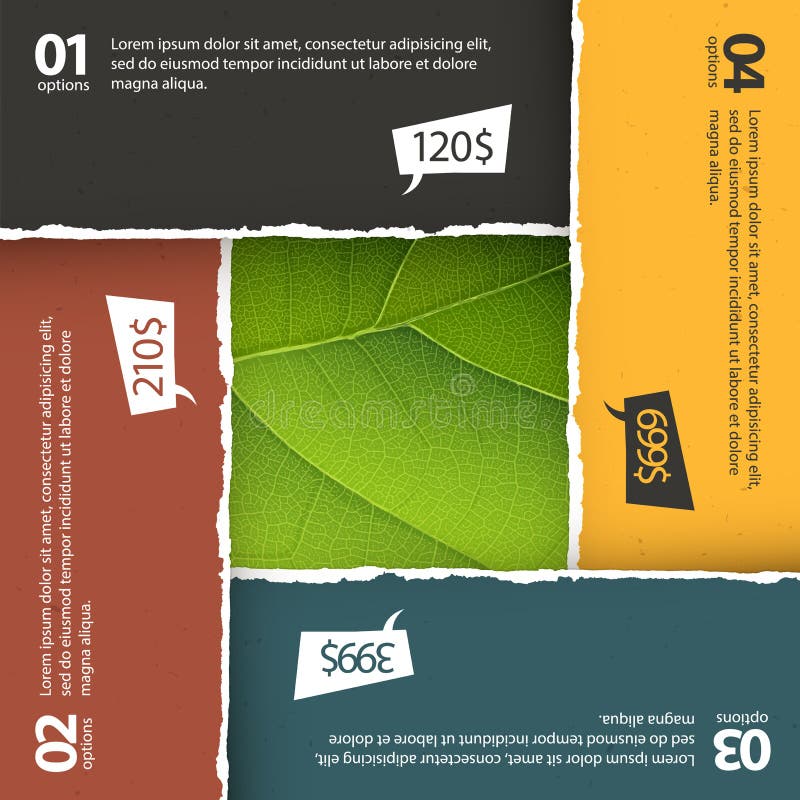 Green Leaf Texture Under Torn Paper Colorful Plates Stock Vector ...