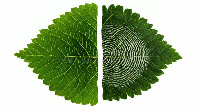 Green Leaf from Top View Appears Like Fingerprint Stock Photo - Image ...