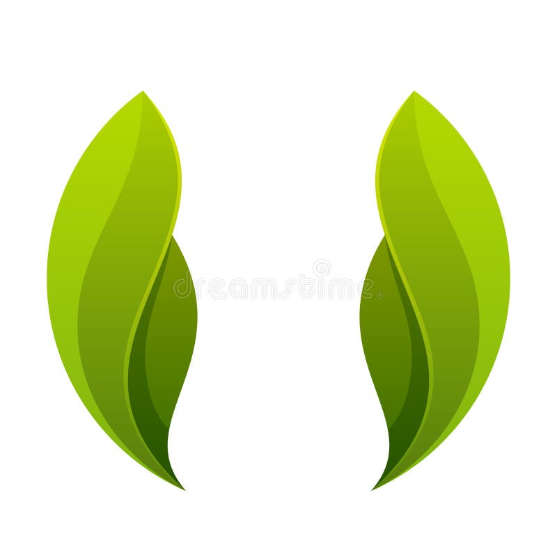 Green Leaf, Two Leaves Logo, Icon. Stock Vector - Illustration of ...