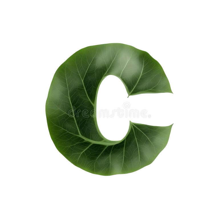 Green Leaf Typography Text Design Lowercase Alphabet C Stock Photo ...