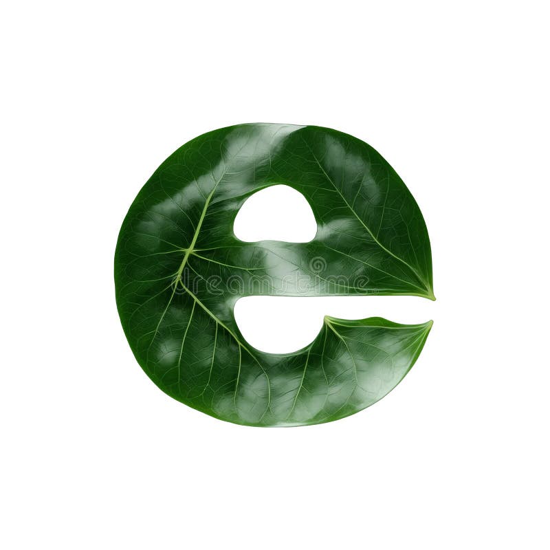 Green Leaf Typography Text Design Lowercase Alphabet E Stock Image ...
