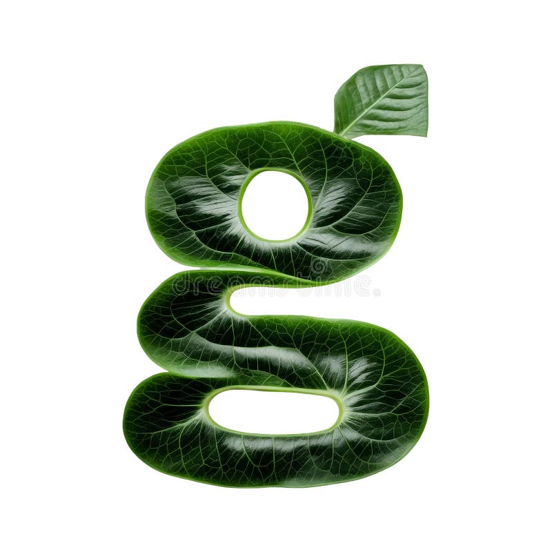 Green Leaf Typography Text Design Lowercase Alphabet E Stock Image ...
