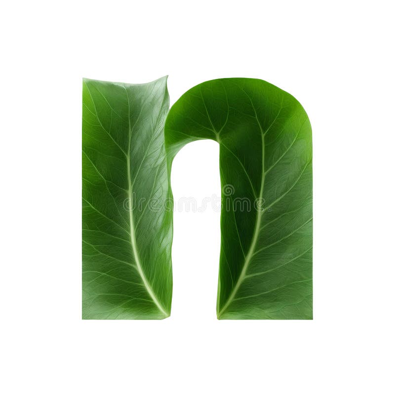 Green Leaf Typography Text Design Lowercase Alphabet E Stock Image ...