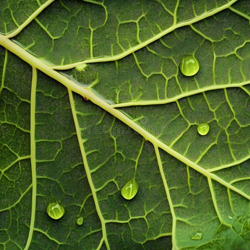 Leaf Vein Structure Close-up Greenery Botany Stock Illustration ...