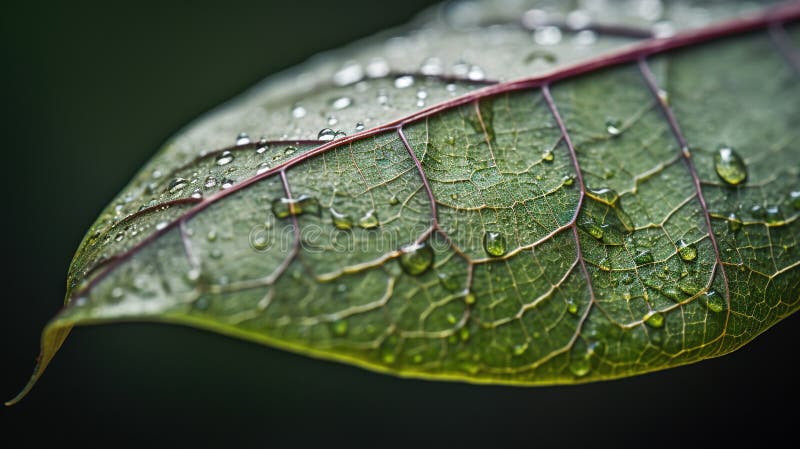 A Green Leaf with Water Drops on it S Leaves Stock Illustration ...