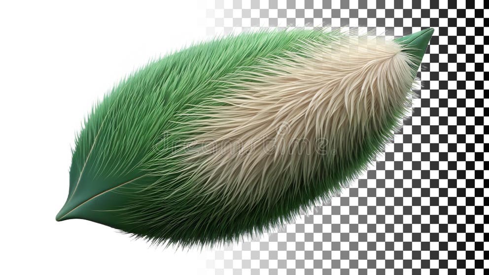 Green Leaf with White Fuzz, Soft Texture, Nature Element Png ...
