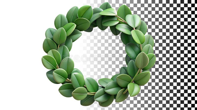 Green Leaf Wreath, Simple Foliage Circle for Nature Themed Designs Png ...