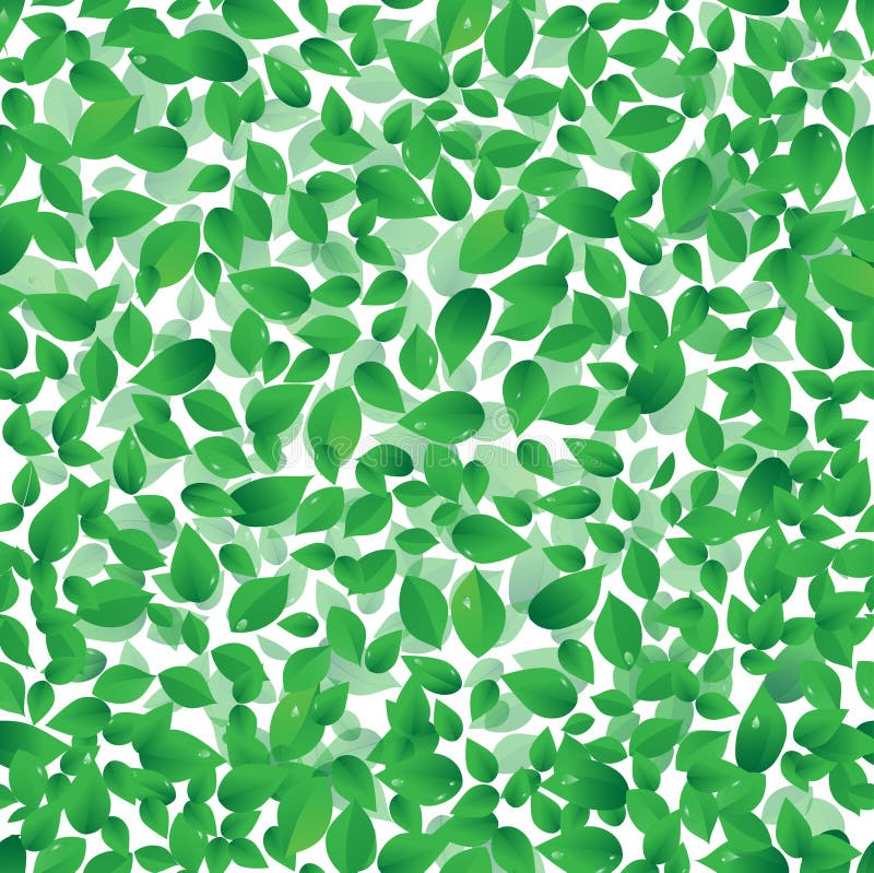 Green Spring Leaves Texture Seamless Pattern Stock Vector ...