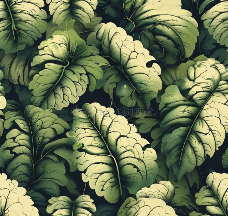 Green Leafy, Leaf Botanical Seamless Pattern for Fabrics, Wallpaper ...