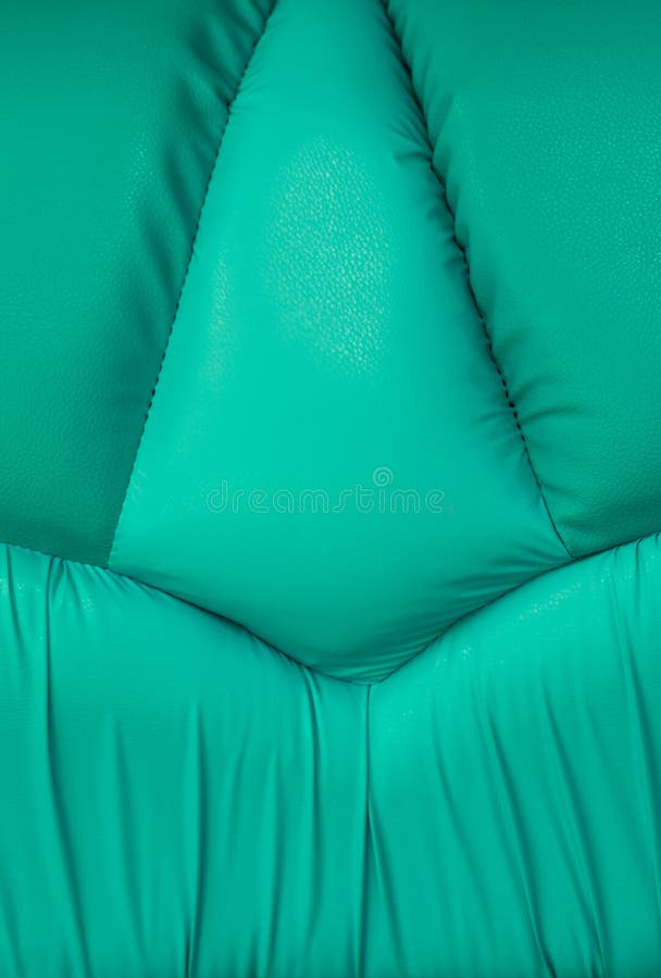 Green Leather Sofa with Stitch Texture Stock Image - Image of seam ...