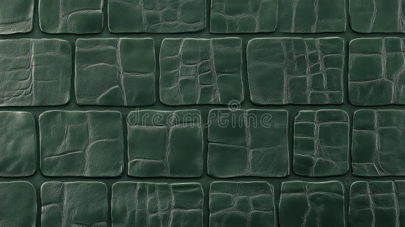 Green Leather Tiles Textured Background with Square Pattern Design ...