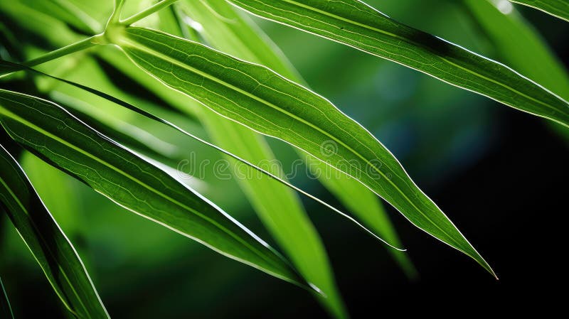 Green leave bamboo stock illustration. Illustration of intricate - 373620184